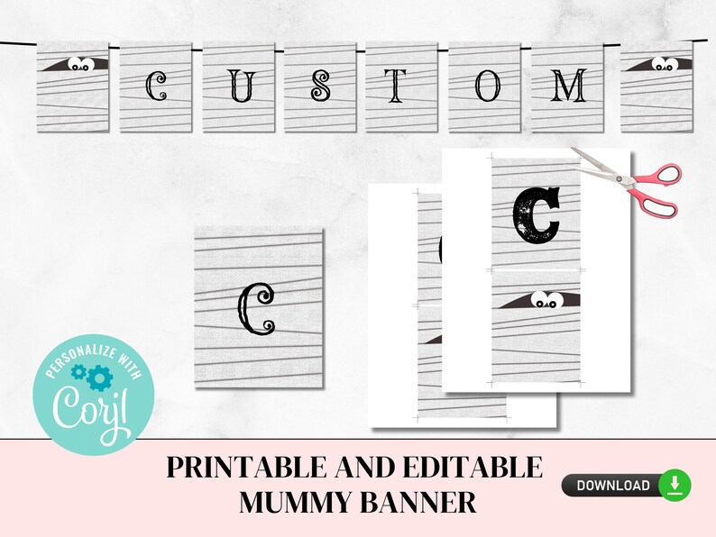 Editable and Printable Mummy Party Package - DIY Halloween Party Favor ...