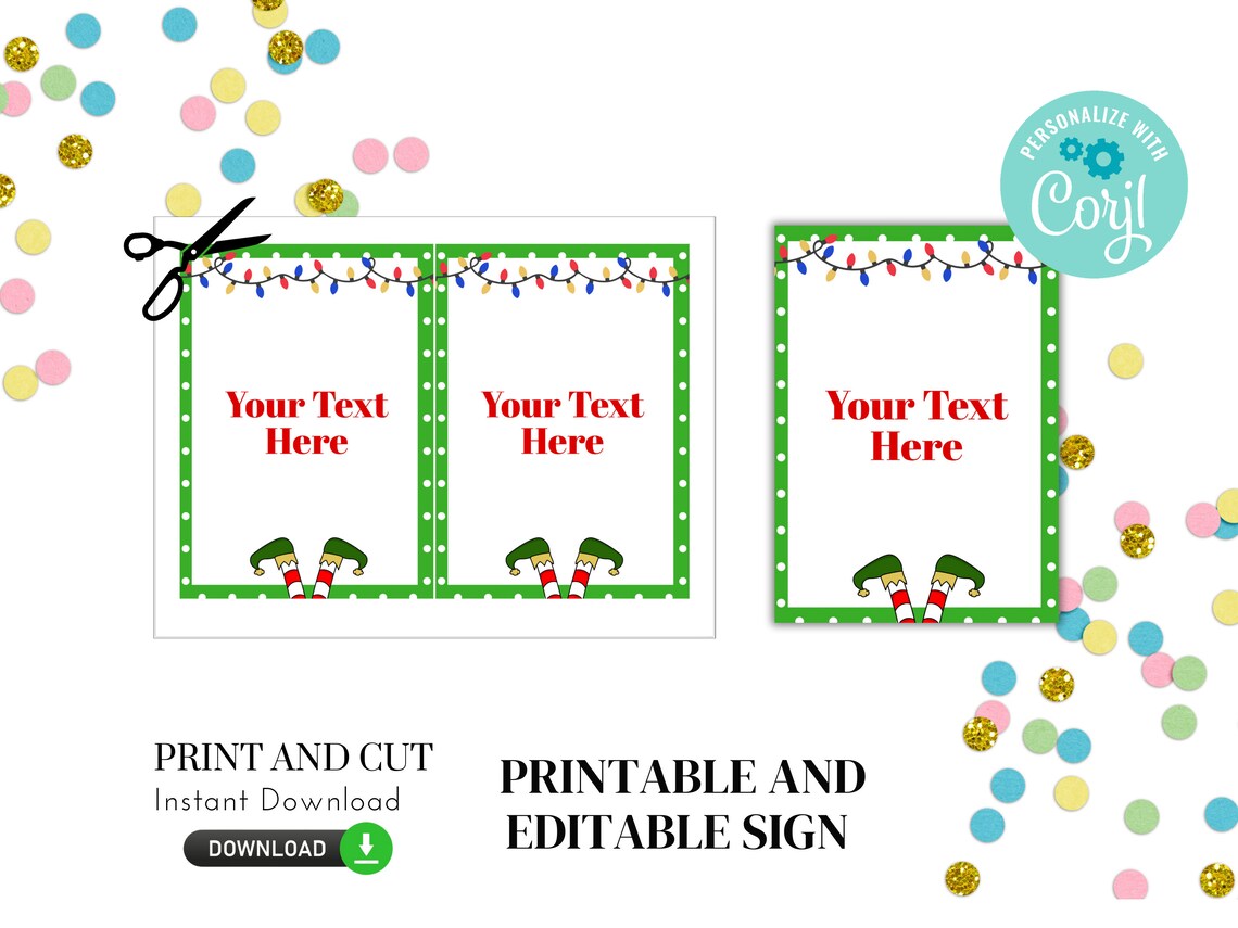 Editable and Printable Elf Sign - Custom Text, Elf Letterhead, Santa ...
