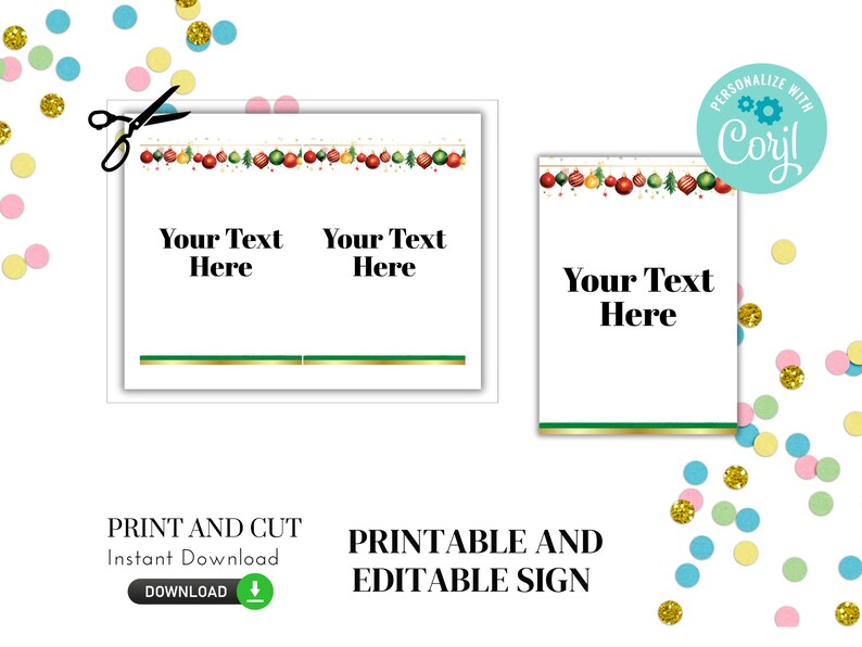 Editable and Printable Christmas Sign - Custom Text, DIY Holiday Signs ...