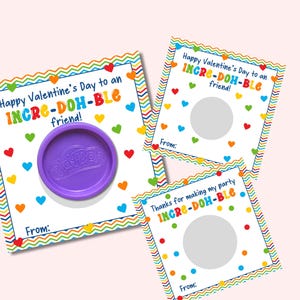 Play Dough Valentine Gift Tag | Printable Play Dough Tag | Valentine ...