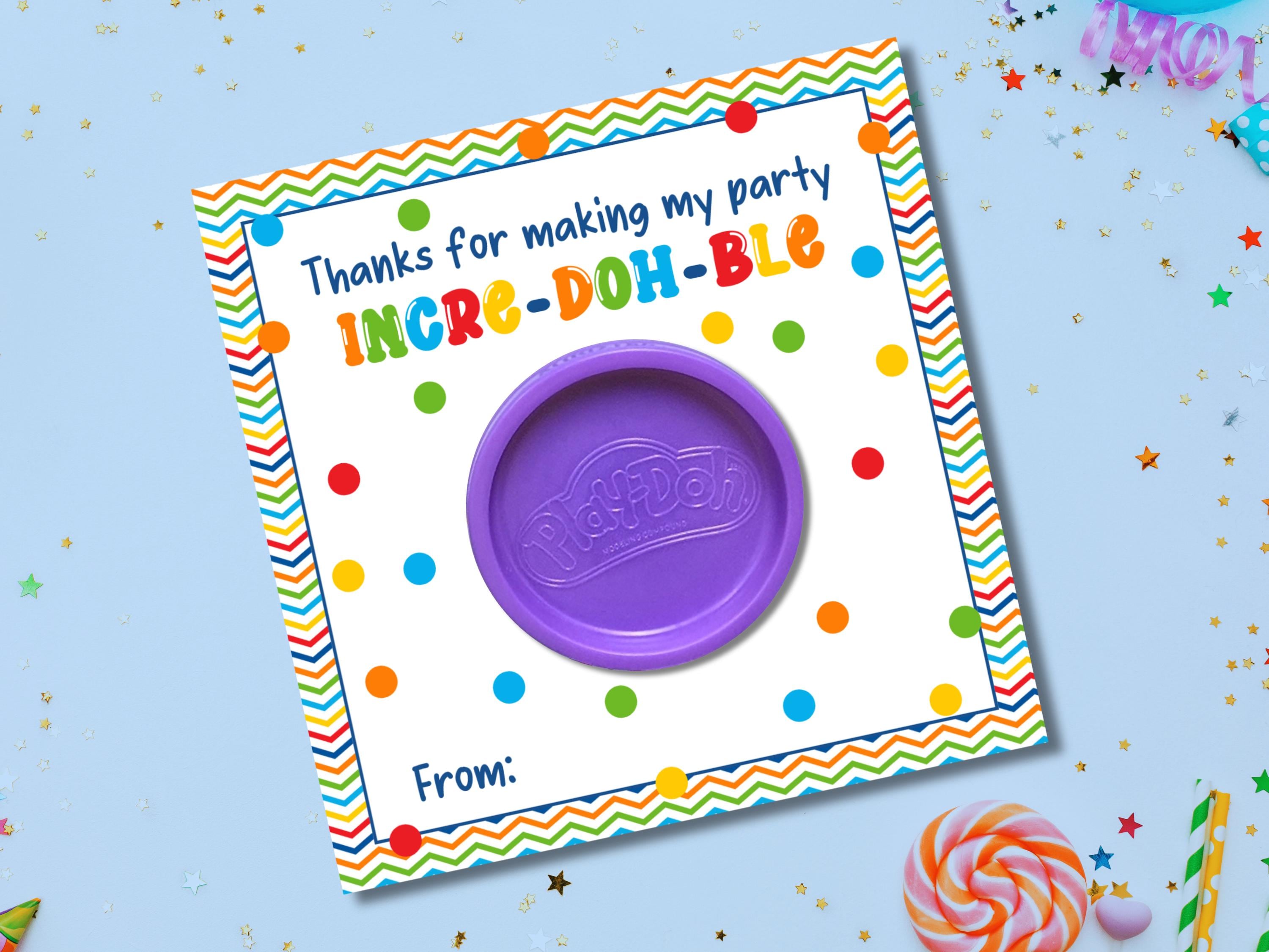 Play Dough Gift Tag | Printable Play Dough Tag | Birthday Favor Tag ...