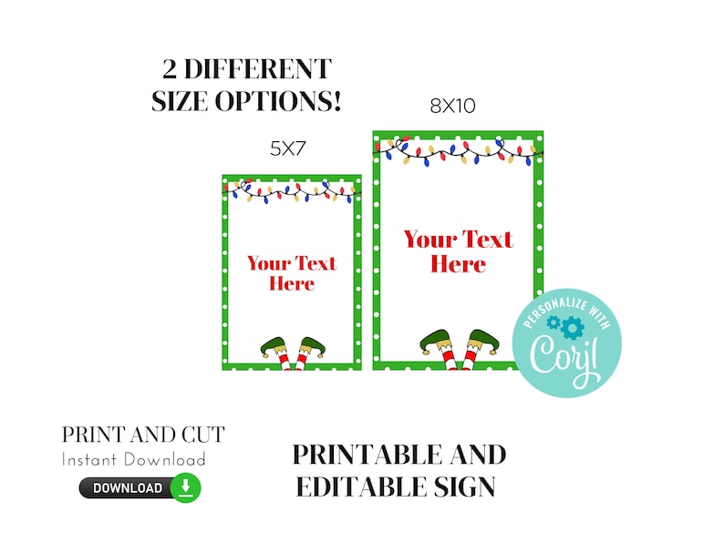 Editable and Printable Elf Sign - Custom Text, Elf Letterhead, Santa ...