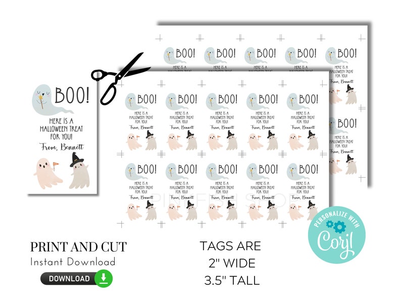 Editable and Printable Ghost Favor Tags - DIY Halloween Party Favor ...