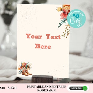 Editable and Printable Boho Rodeo Party Package - DIY First Rodeo Party ...