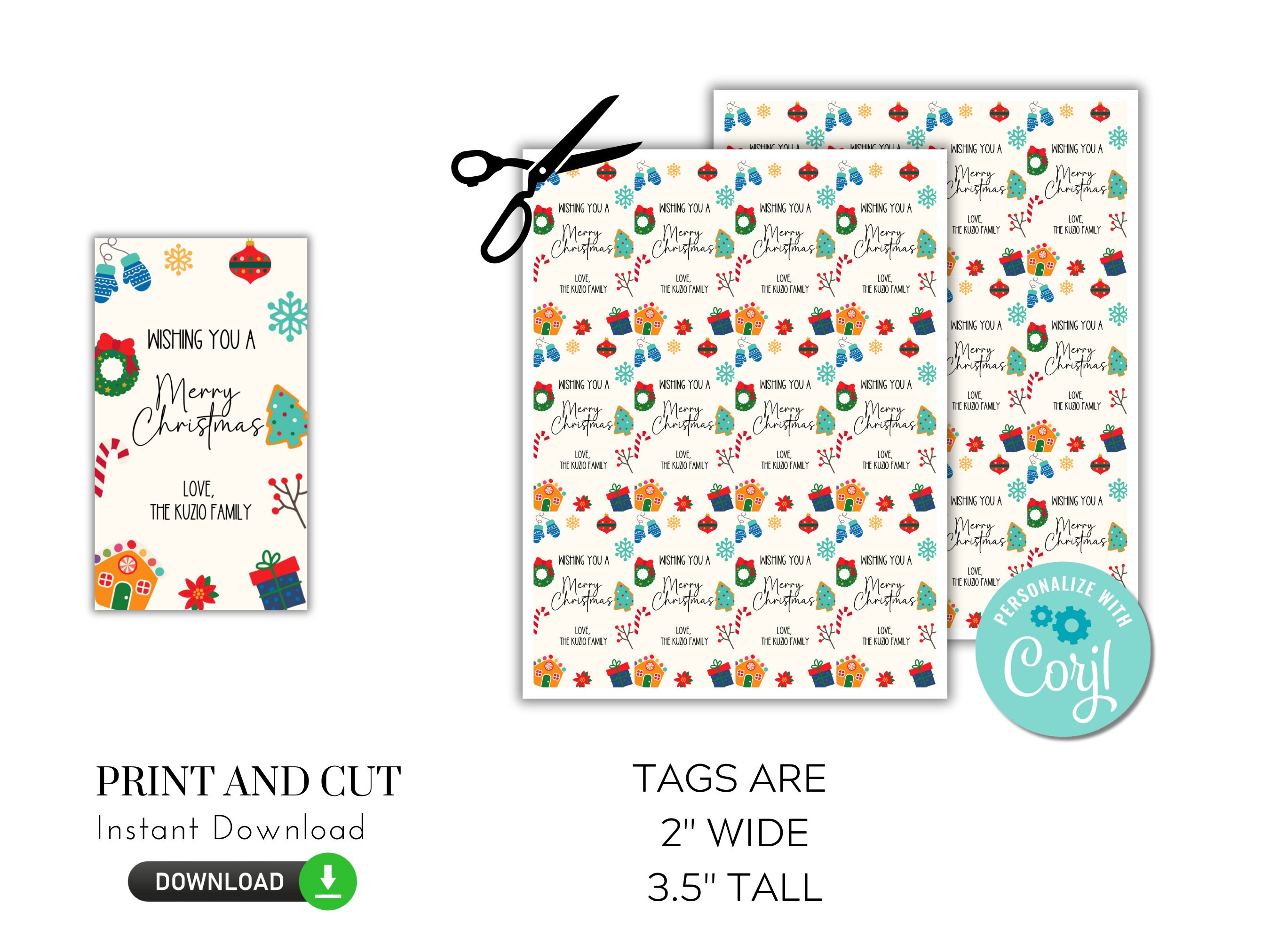 Editable and Printable Christmas Tag - DIY Christmas, Christmas Party ...