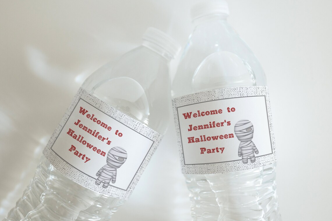 Editable and Printable Mummy Water Bottle Labels Print and Cut, Instant ...