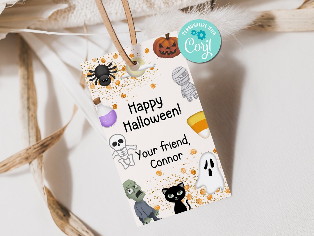 Editable and Printable Halloween Favor Tags - DIY Halloween Party Favor ...