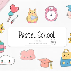 Pastel School Clipart Back to School Pastel Teacher Clipart Education ...