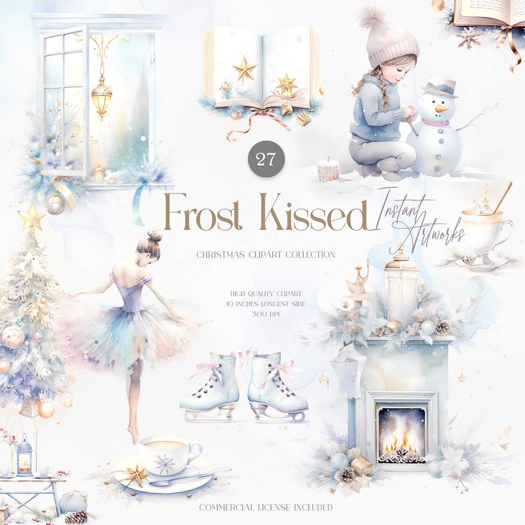 Watercolor Christmas Clipart Collection – Winter Pastel Holiday ...