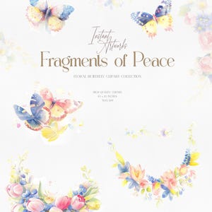 Watercolor Floral Clipart, Watercolor Butterflies Clipart, Spring ...