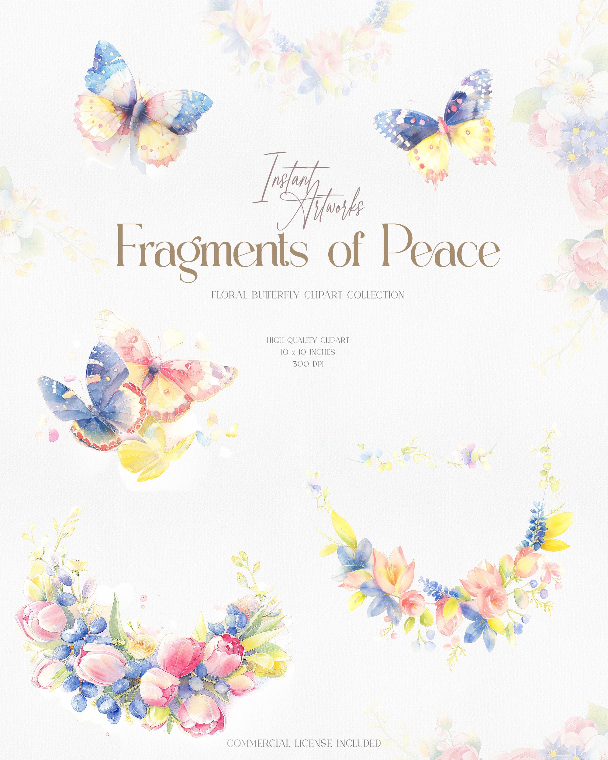 Watercolor Floral Clipart, Watercolor Butterflies Clipart, Spring ...