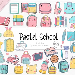 Pastel School Clipart Back to School Pastel Teacher Clipart Education ...