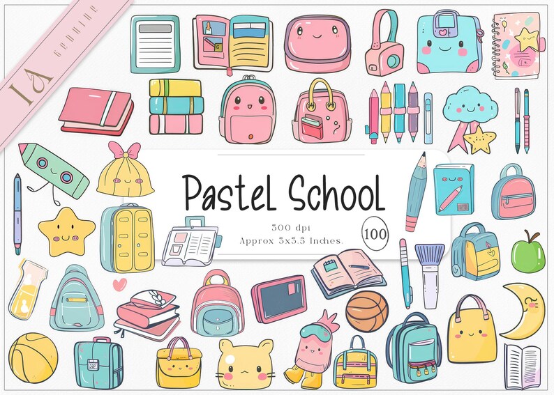 Pastel School Clipart Back to School Pastel Teacher Clipart Education ...