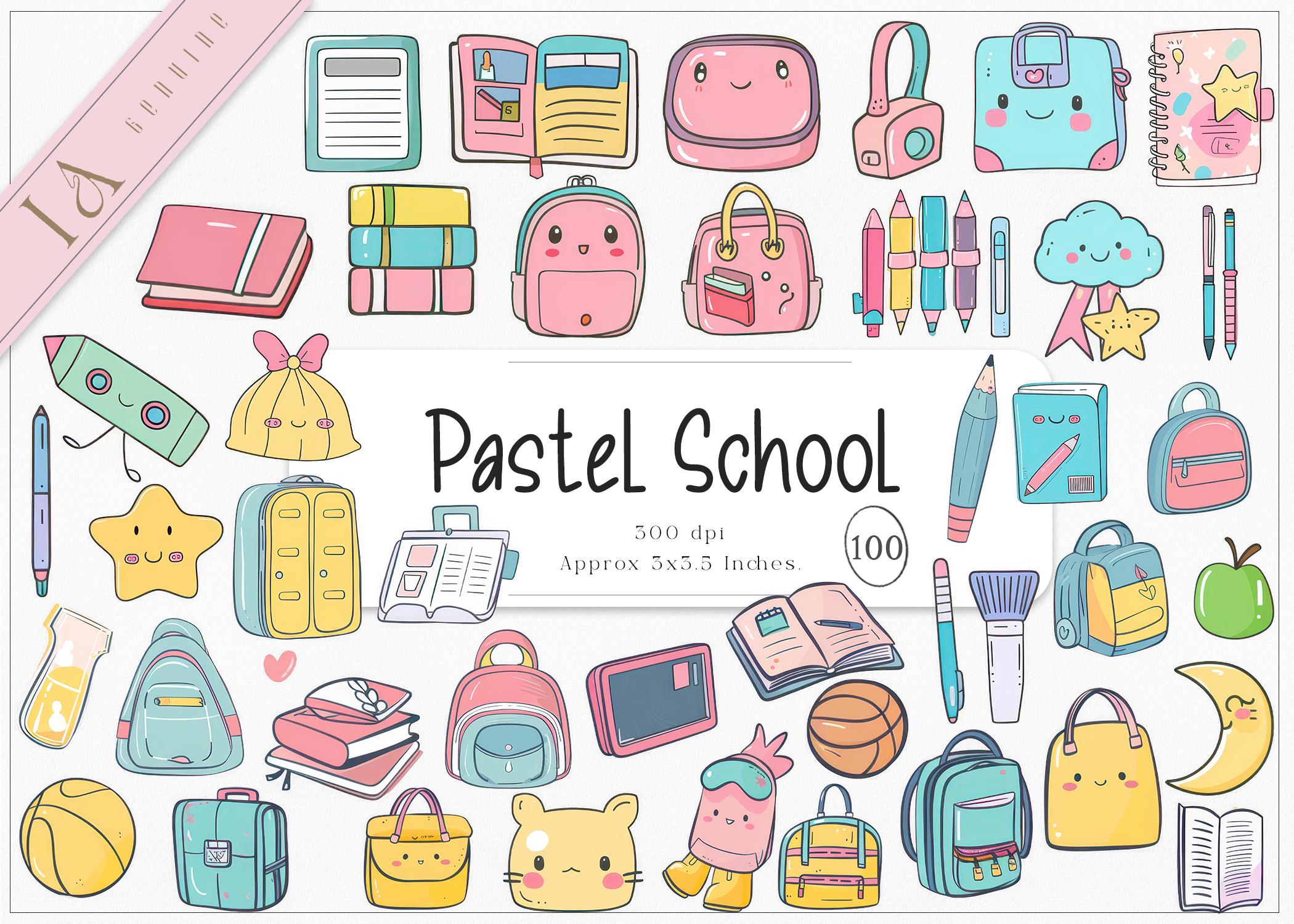 Pastel School Clipart Back to School Pastel Teacher Clipart Education ...
