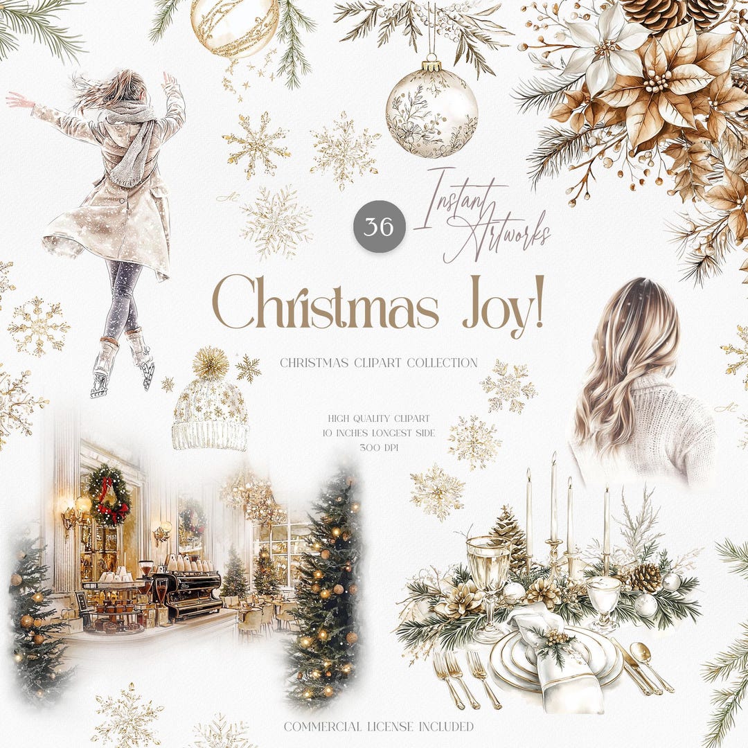 Christmas Clipart Collection – Festive Pngs for DIY Crafts, Holiday ...