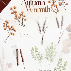 Watercolor Autumn Clipart, Cozy Autumn, Cottagecore Fall, Watercolor ...