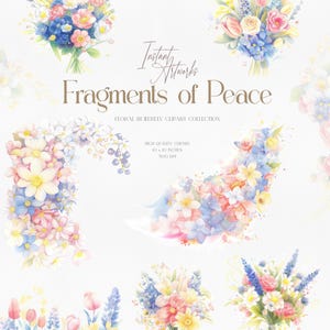 Watercolor Floral Clipart, Watercolor Butterflies Clipart, Spring ...