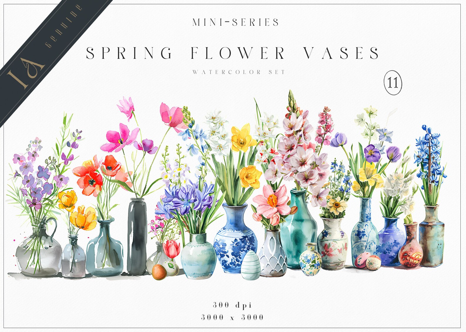 Watercolor Spring Flower Vase Clipart (digital Download) - Etsy
