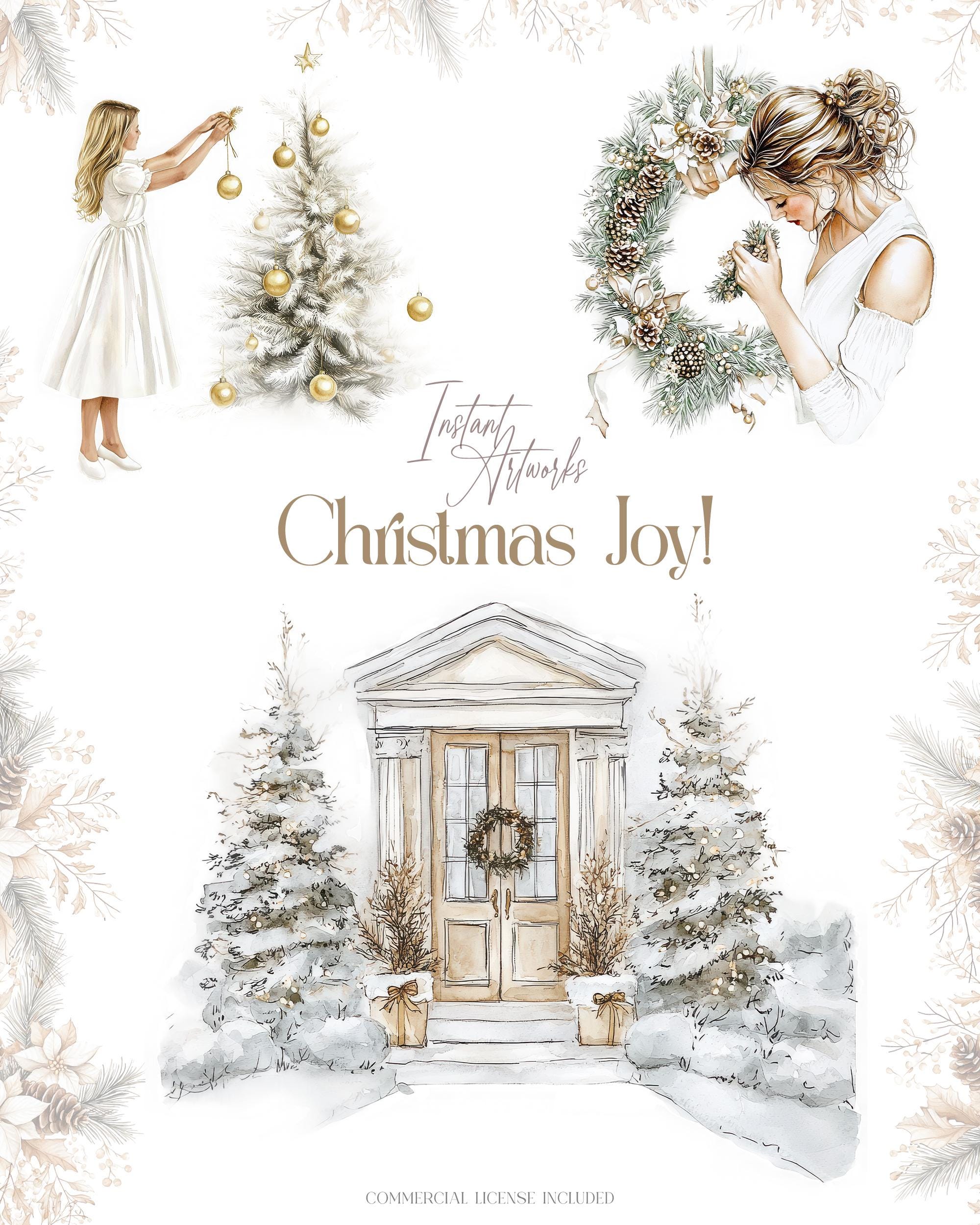 Christmas Clipart Collection – Festive Pngs for DIY Crafts, Holiday ...