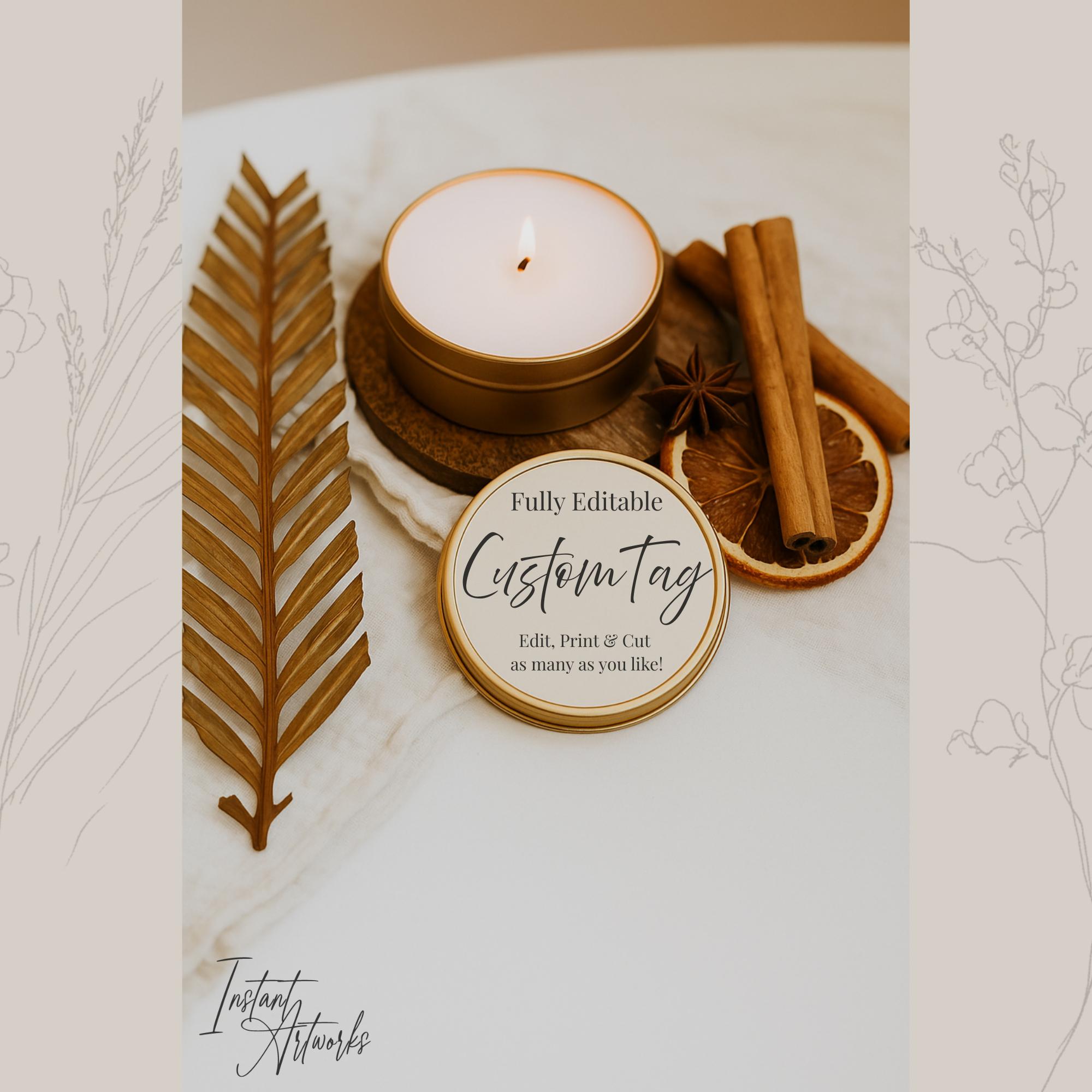 Editable Round Gift Tag Template, Printable Favor Label (canva Digital ...