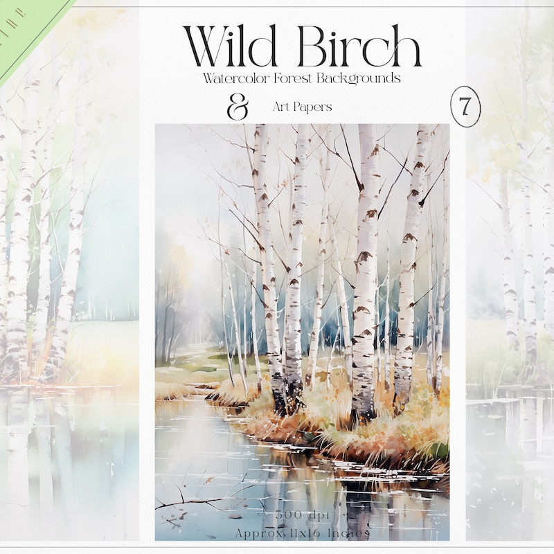 Watercolor Tree Birch - Etsy
