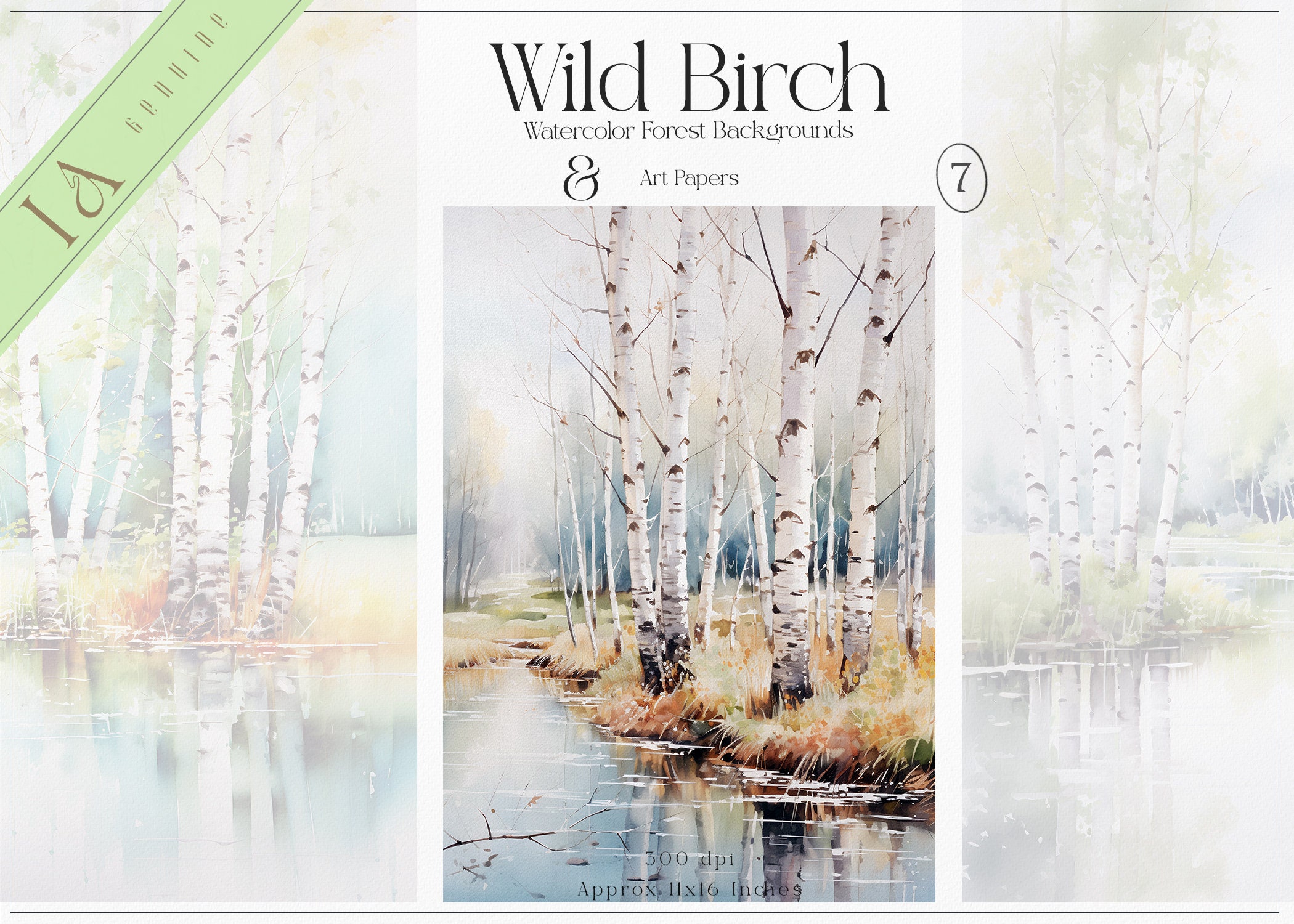 Watercolor Birch Forest Landscapes - Forest Backgrounds - Forest Art ...