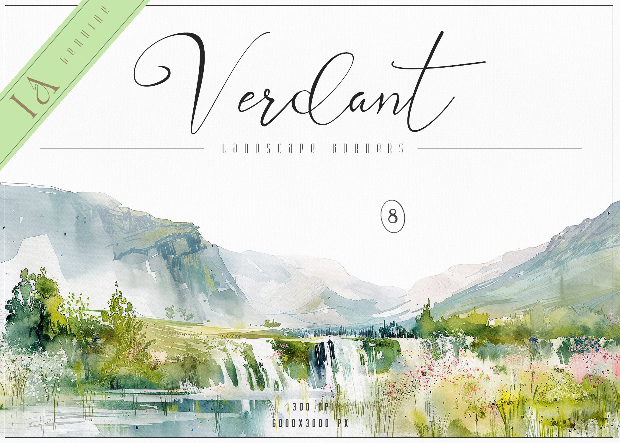 Watercolor Lake and Forest Borders - Wild Floral Borders - Premade ...