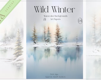 Watercolor Ethereal Forest Backgrounds - Pine Forest Backgrounds ...