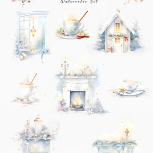 Watercolor Winter Clipart Christmas Clipart Cards Clipart Stickers ...