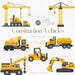 Construction Vehicle Clipart Bundle | Digger, Crane, Truck Graphics ...