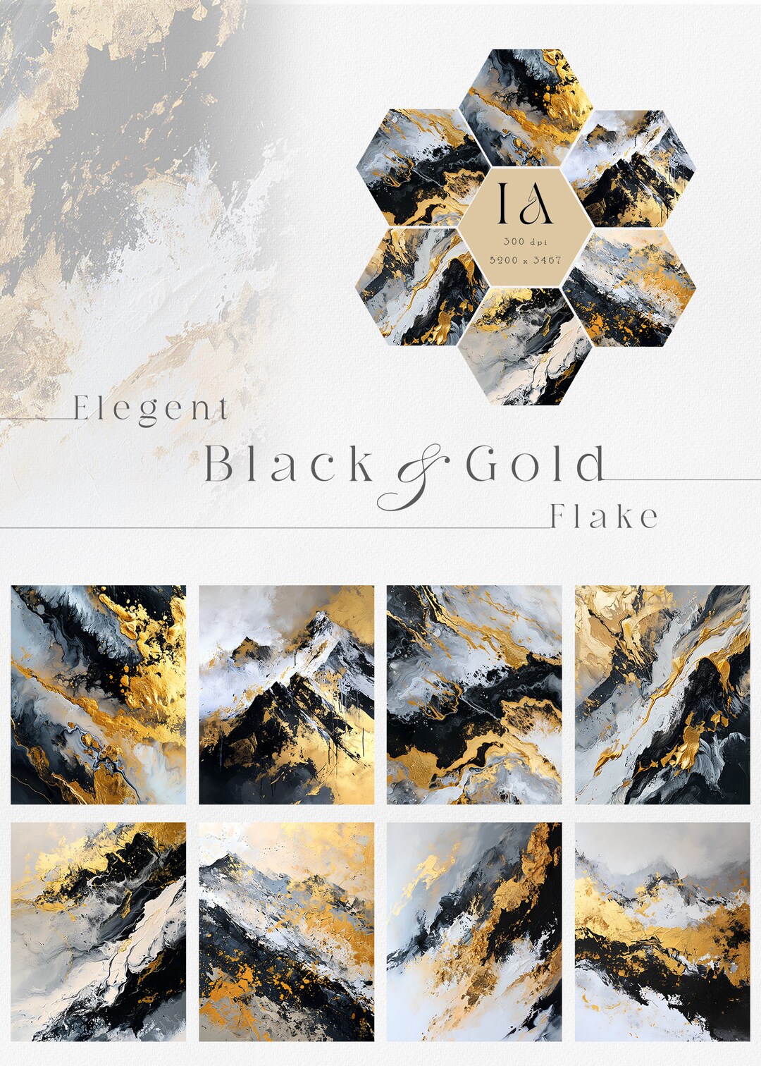 Abstract Digital Art Paper, Gold Background, Digital Download, Fine Art ...