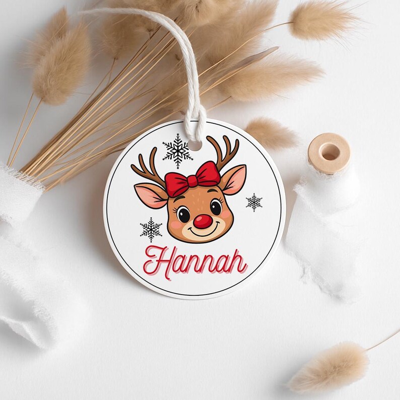Editable Reindeer Christmas Name Tags | Printable Holiday Stickers ...