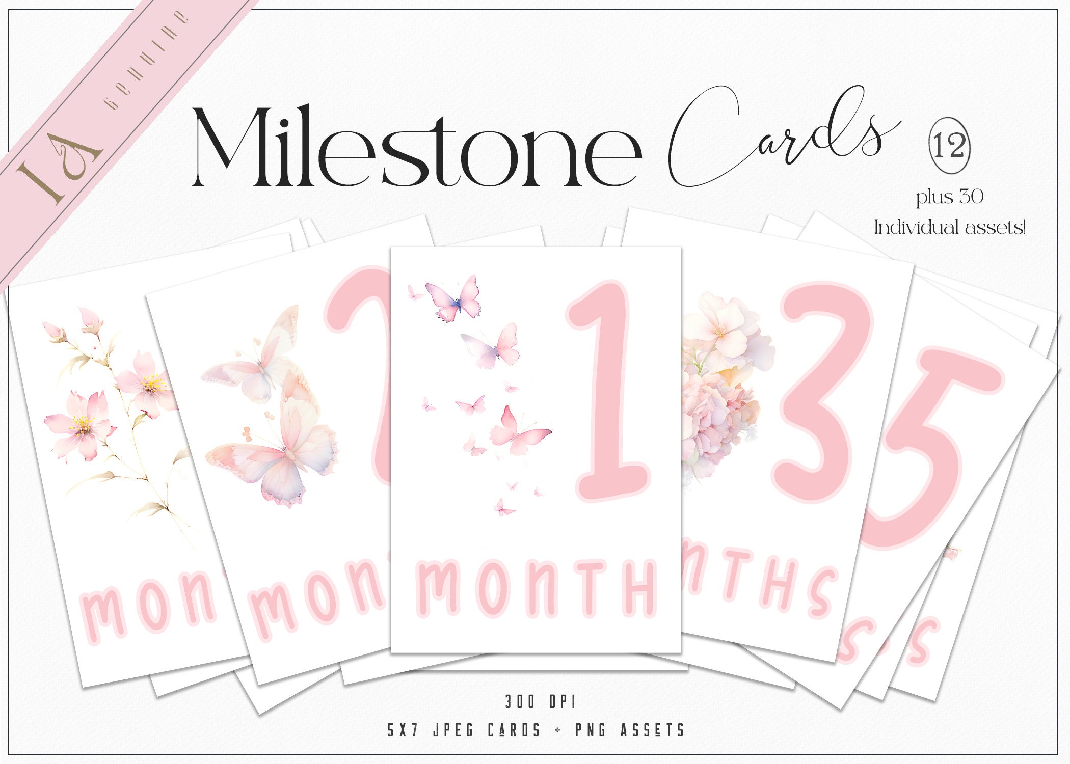 Printable Baby Milestone Cards - 12 Monthly Cards, Baby Gift, New Mom ...