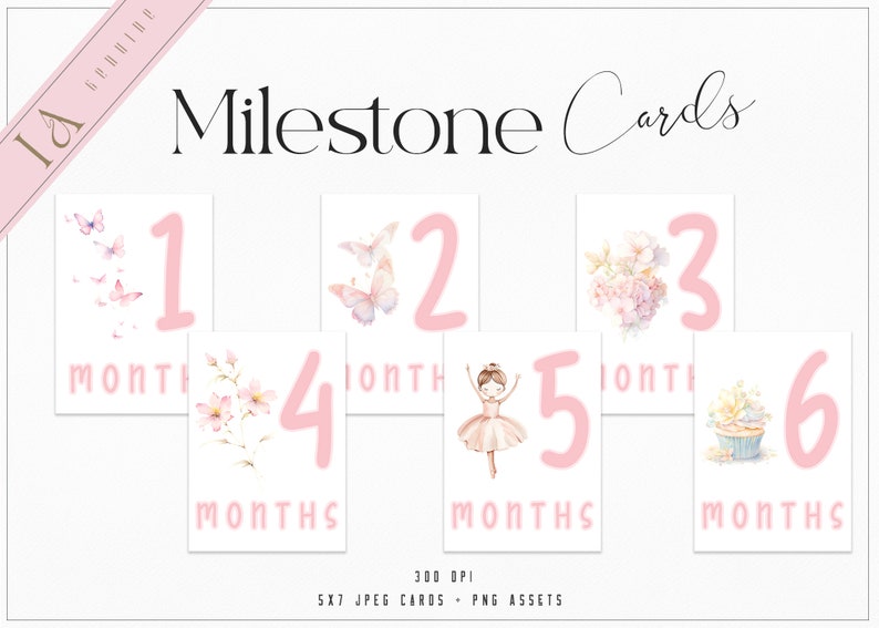 Printable Baby Milestone Cards - 12 Monthly Cards, Baby Gift, New Mom ...