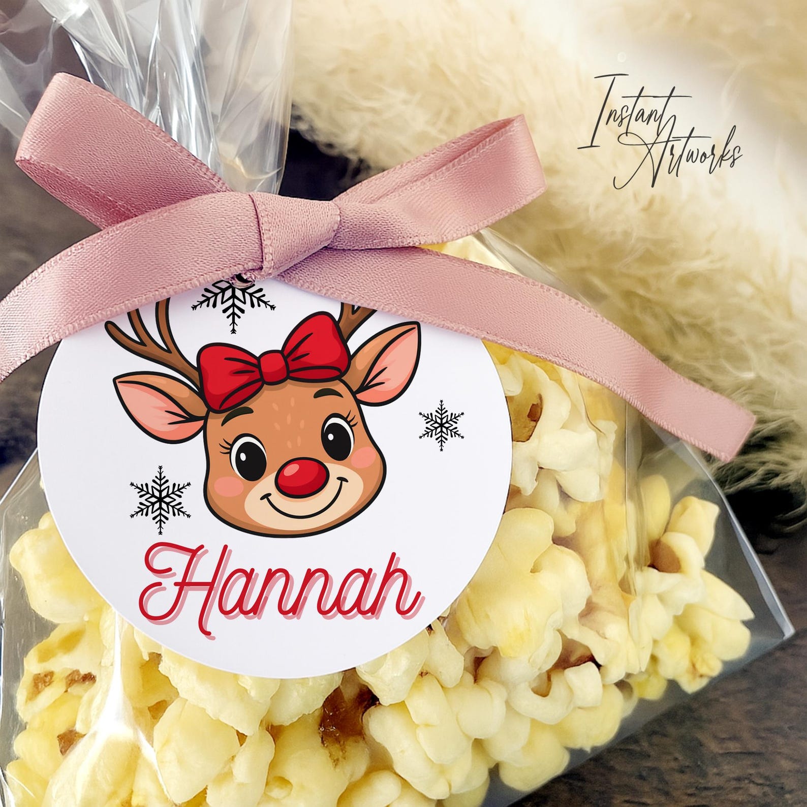 Editable Reindeer Christmas Name Tags | Printable Holiday Stickers ...
