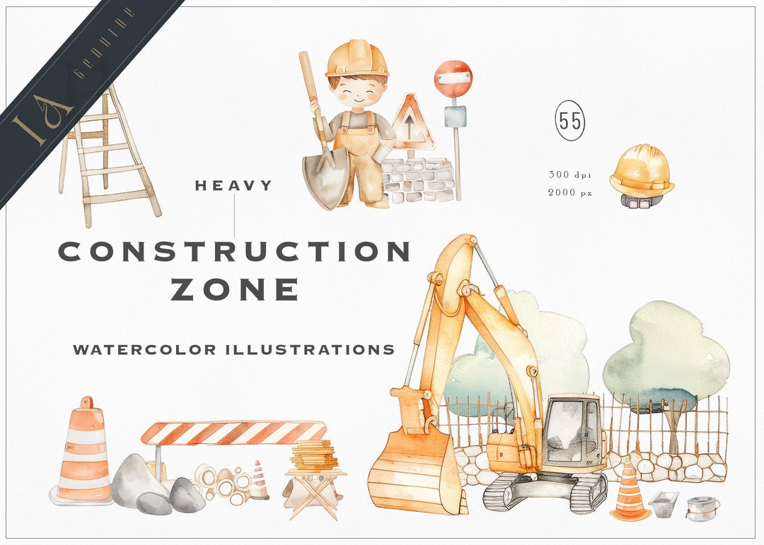 Watercolor Construction Clipart Construction Vehicles Vehicles for Kids ...