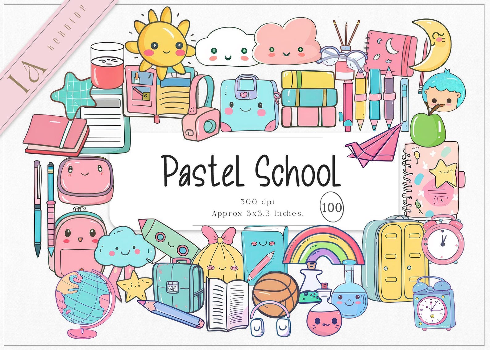 Pastel School Clipart Back to School Pastel Teacher Clipart Education ...