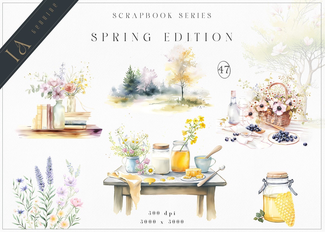 Spring Bees Watercolor Clipart, Bumble Bees Clipart, Honey Bees Clipart ...