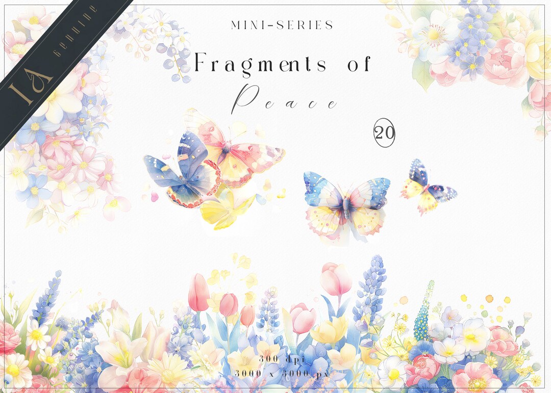 Watercolor Floral Clipart, Watercolor Butterflies Clipart, Spring ...