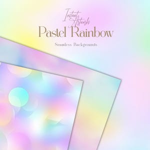 Seamless Rainbow Clouds Digital Papers - Pastel Ombre Background ...