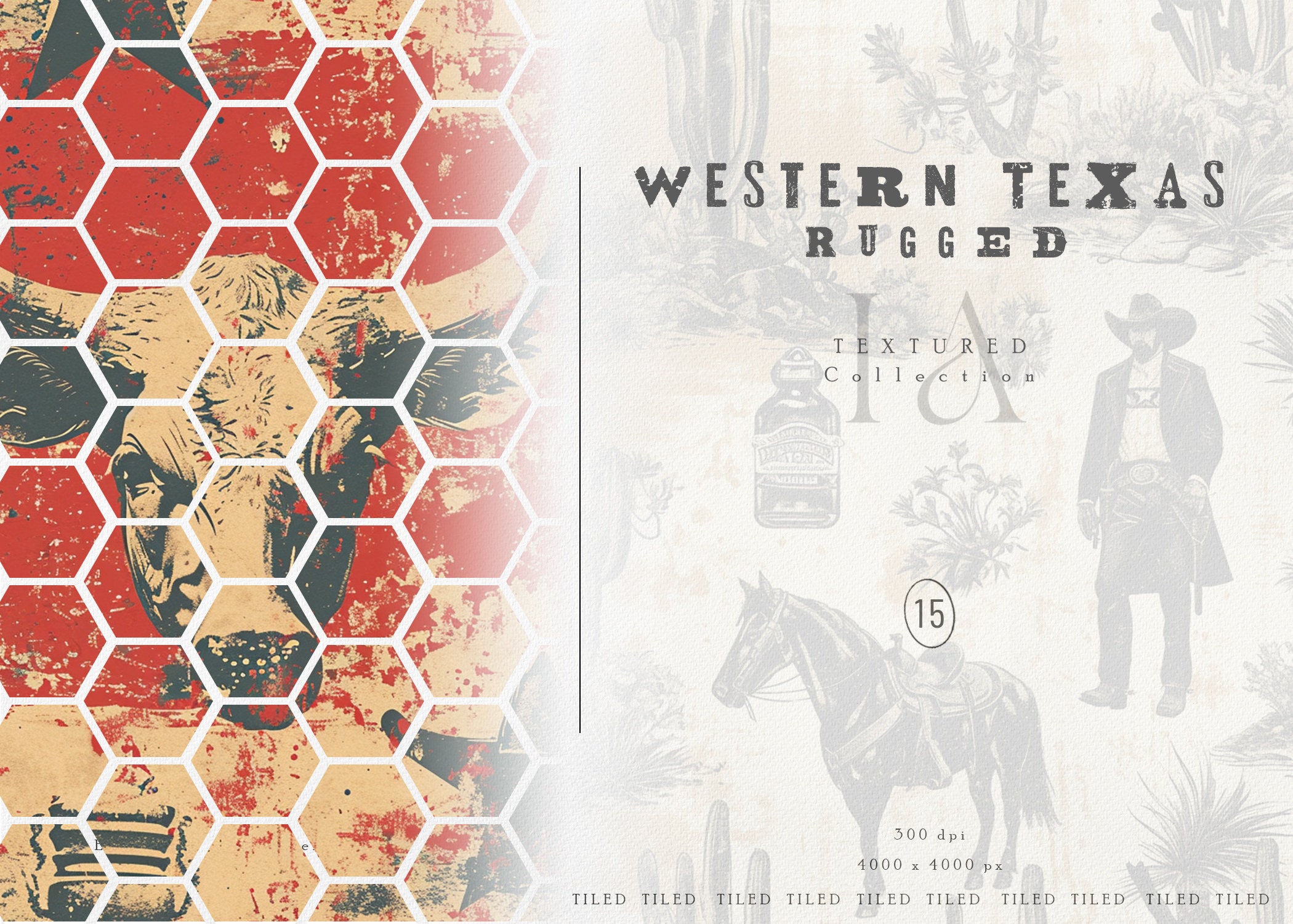 Western Texas Digital Paper, Seamless Cowboy Textures Digital Paper ...