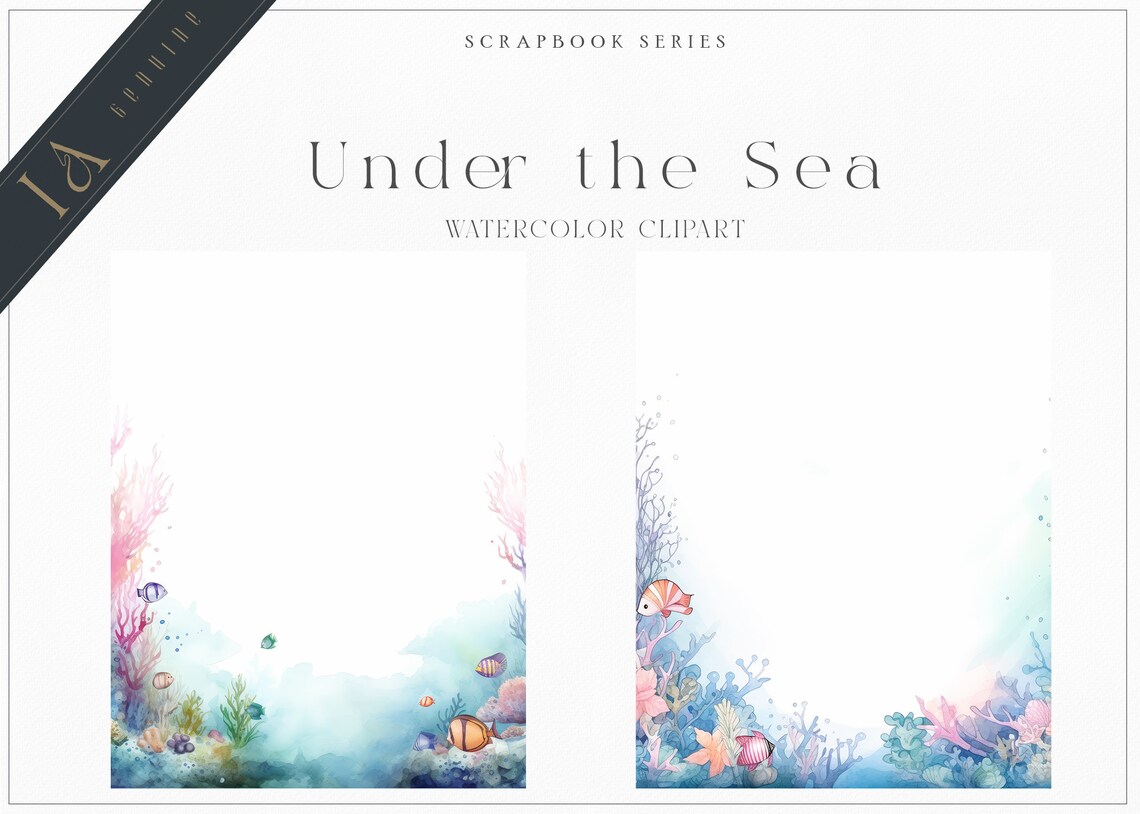 Under the Sea Watercolor Clipart Ocean Dive Clipart Underwater Clipart ...