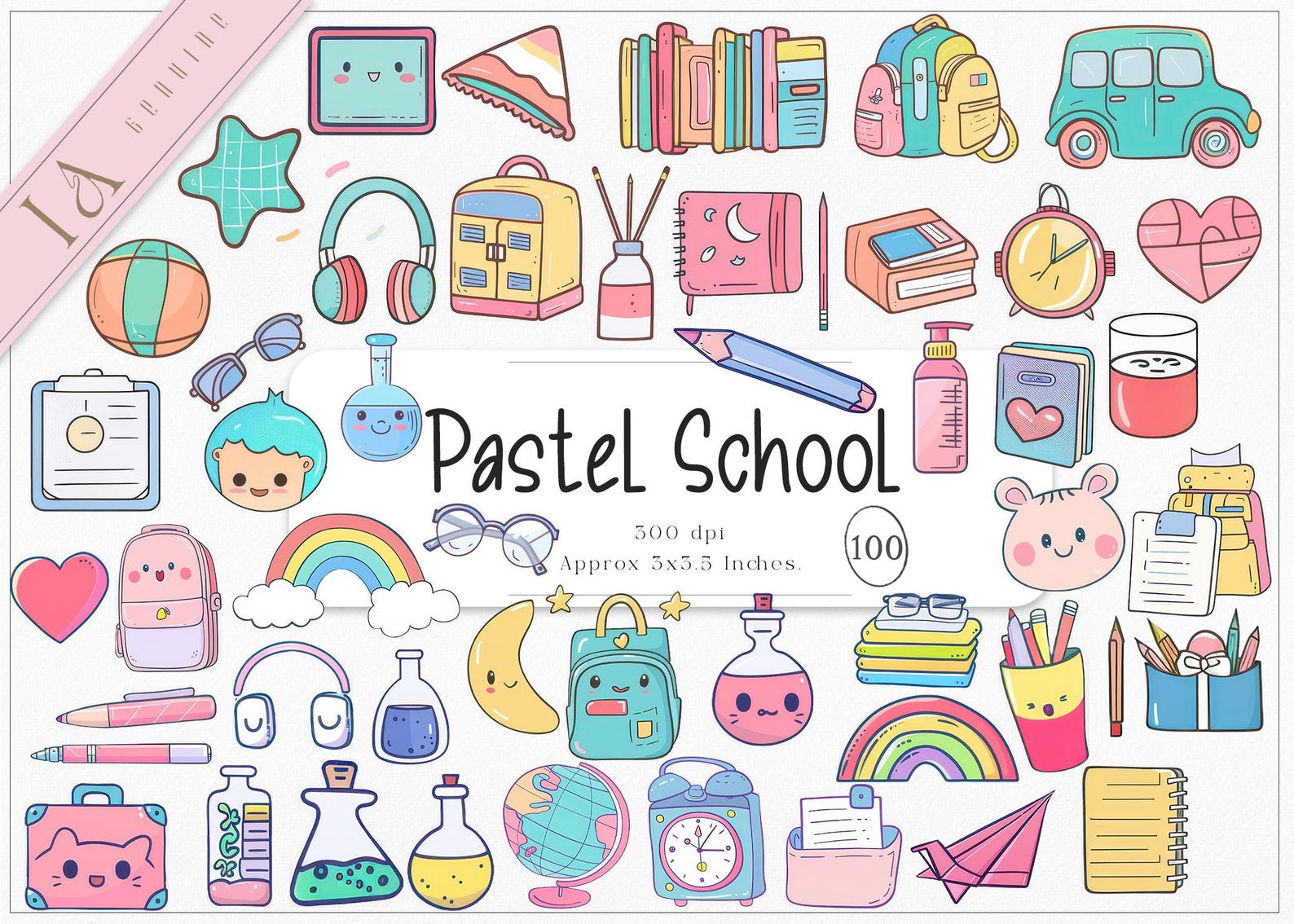 Pastel School Clipart Back to School Pastel Teacher Clipart Education ...