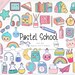 Pastel School Clipart Back to School Pastel Teacher Clipart Education ...