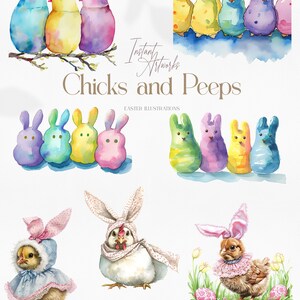 Easter Clipart, Watercolor Chicks, Cute Easter Illustrations, Spring ...