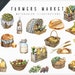 Watercolor Farm Clipart, Farmers Market Clipart, Watercolor Food Art ...