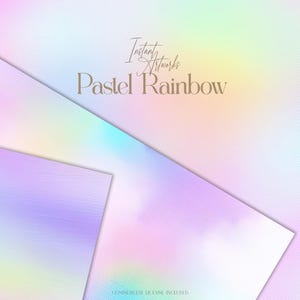 Seamless Rainbow Clouds Digital Papers - Pastel Ombre Background ...