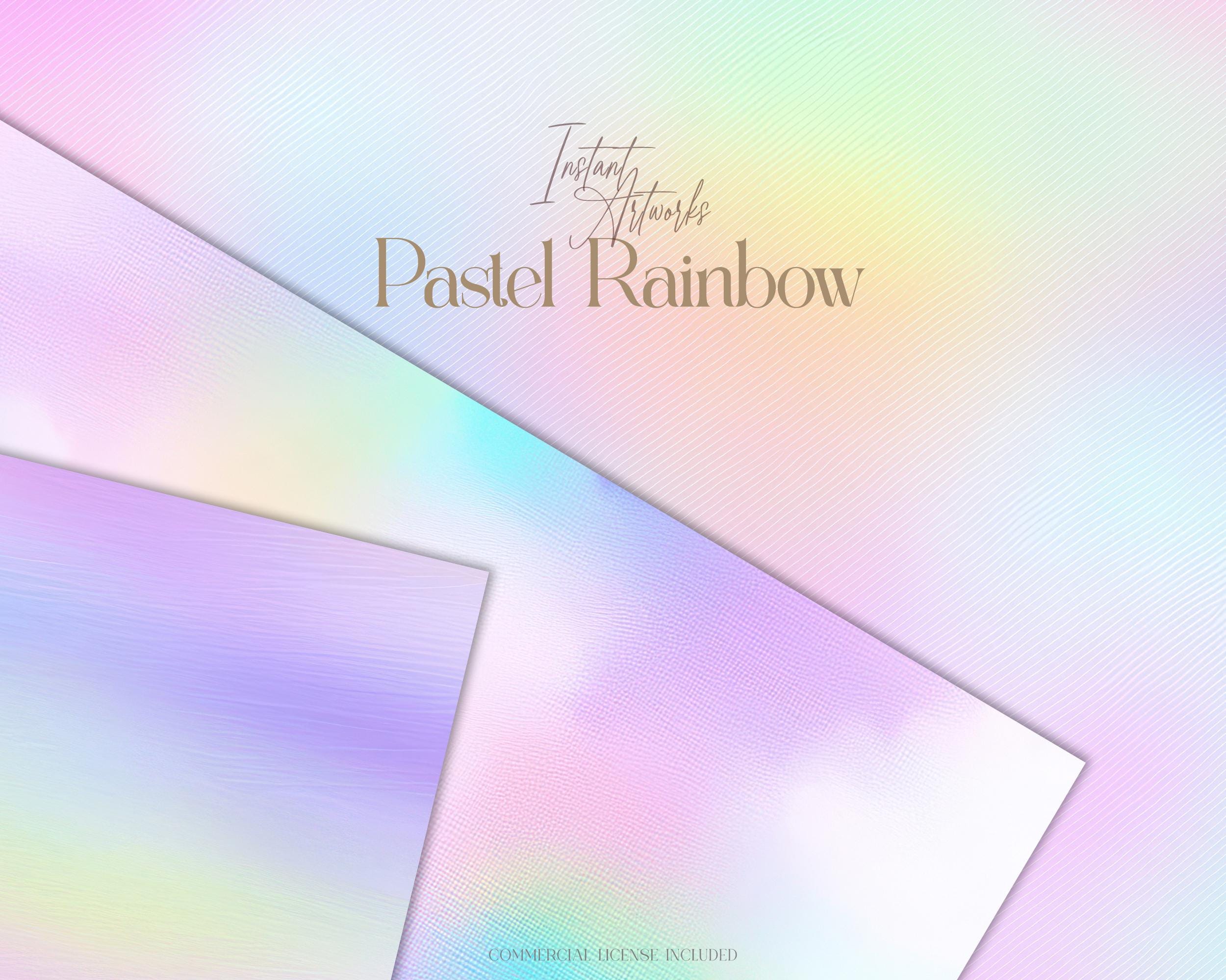 Seamless Rainbow Clouds Digital Papers - Pastel Ombre Background ...