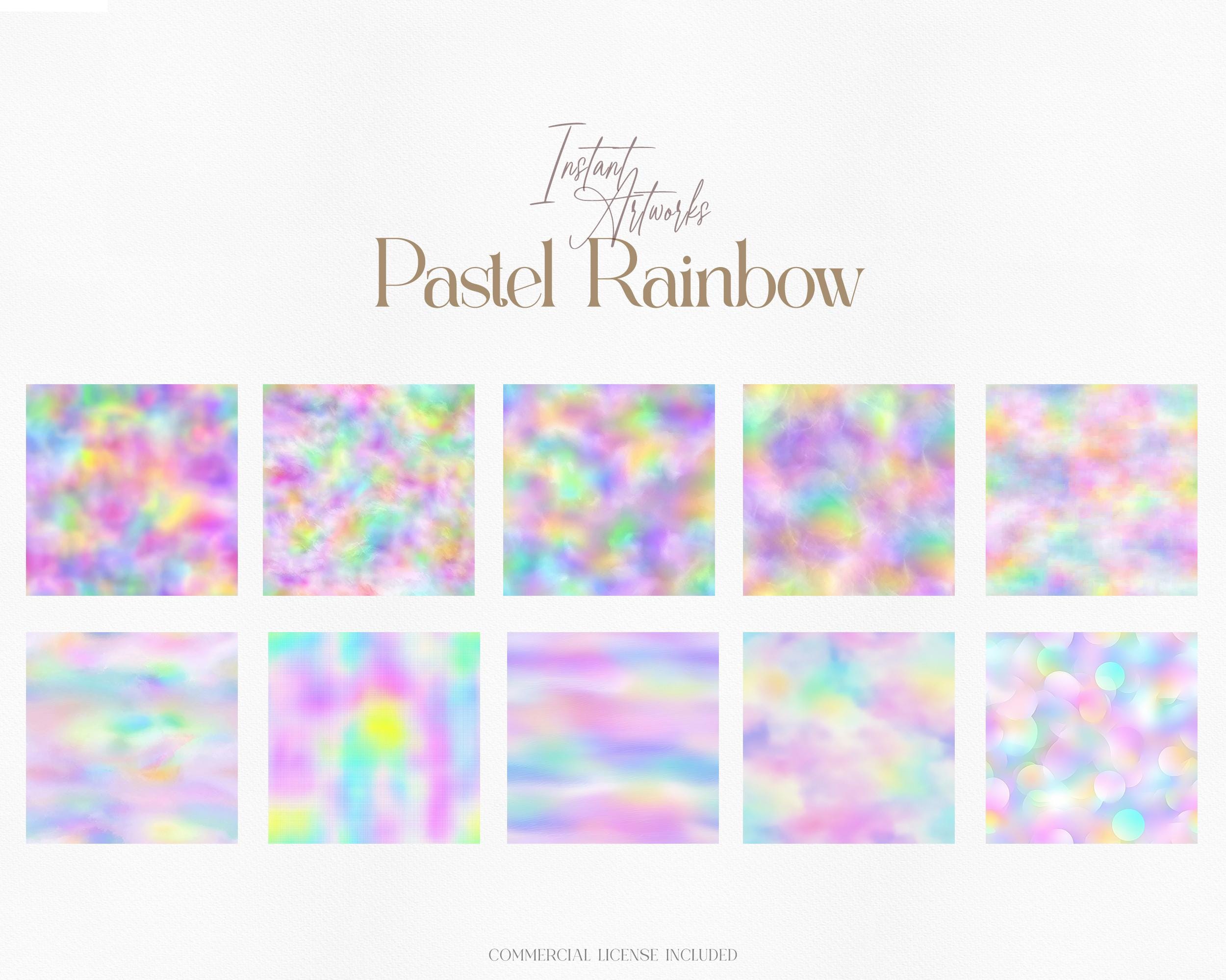Seamless Rainbow Clouds Digital Papers - Pastel Ombre Background ...