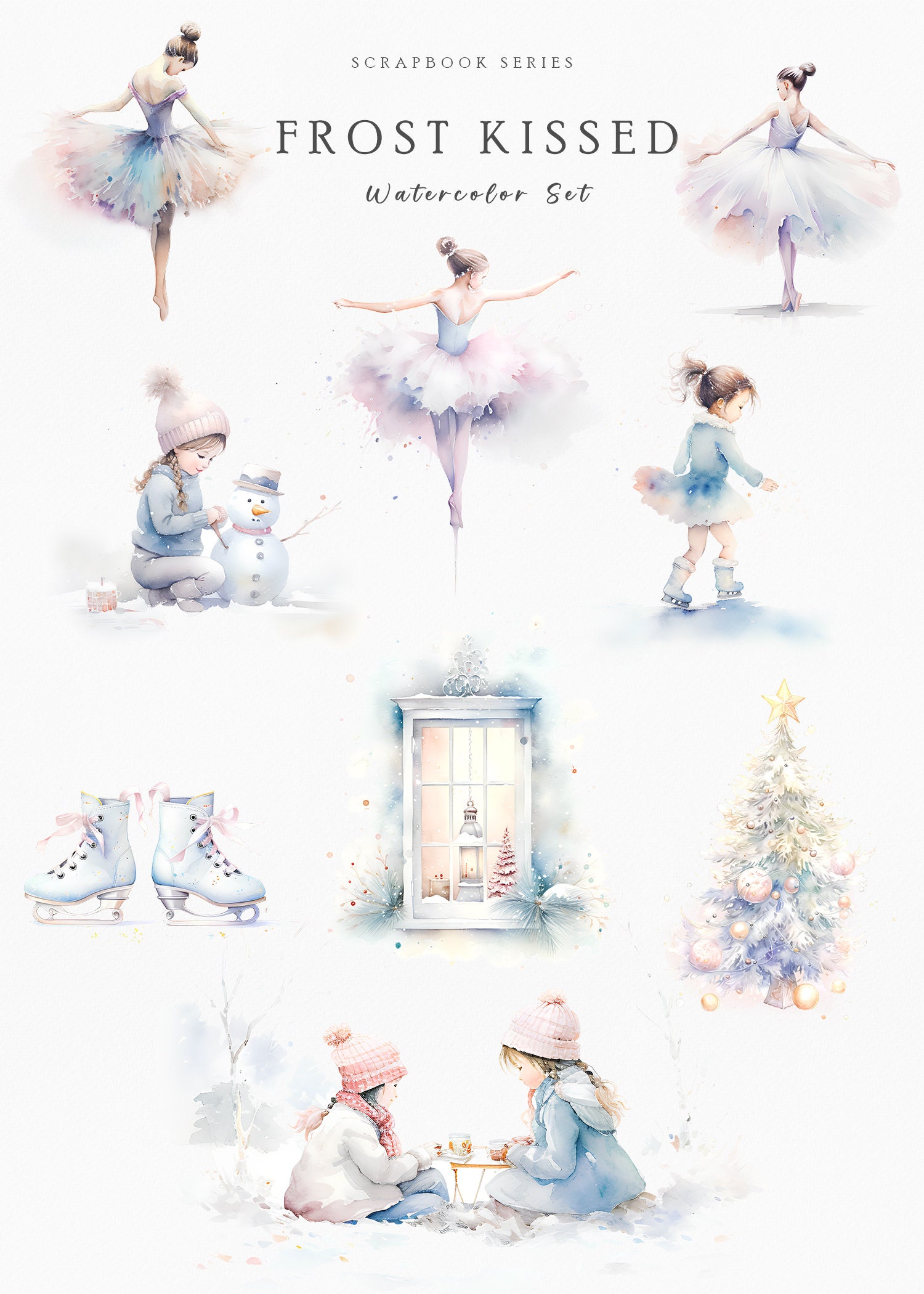 Watercolor Winter Clipart Christmas Clipart Cards Clipart - Etsy